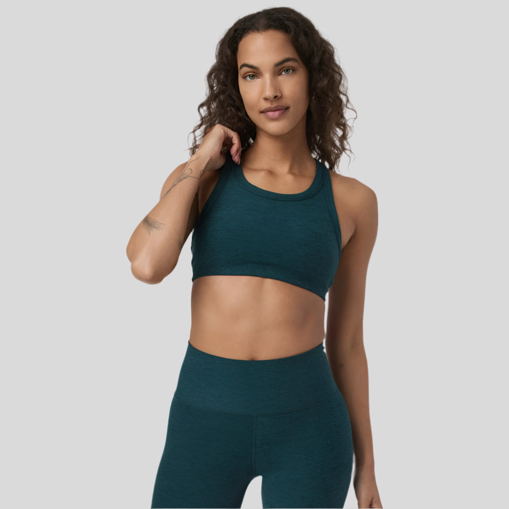 Womens Elevation Racer Bra - Moss Heather – Culture Athletics